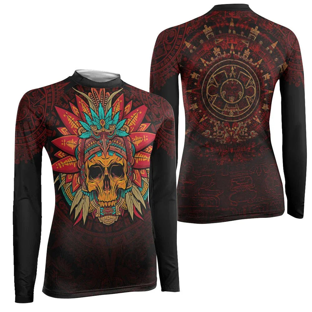 Aztec Eagle Warrior Women's Long Sleeve Rash Guard | Warrior BJJ Shirt