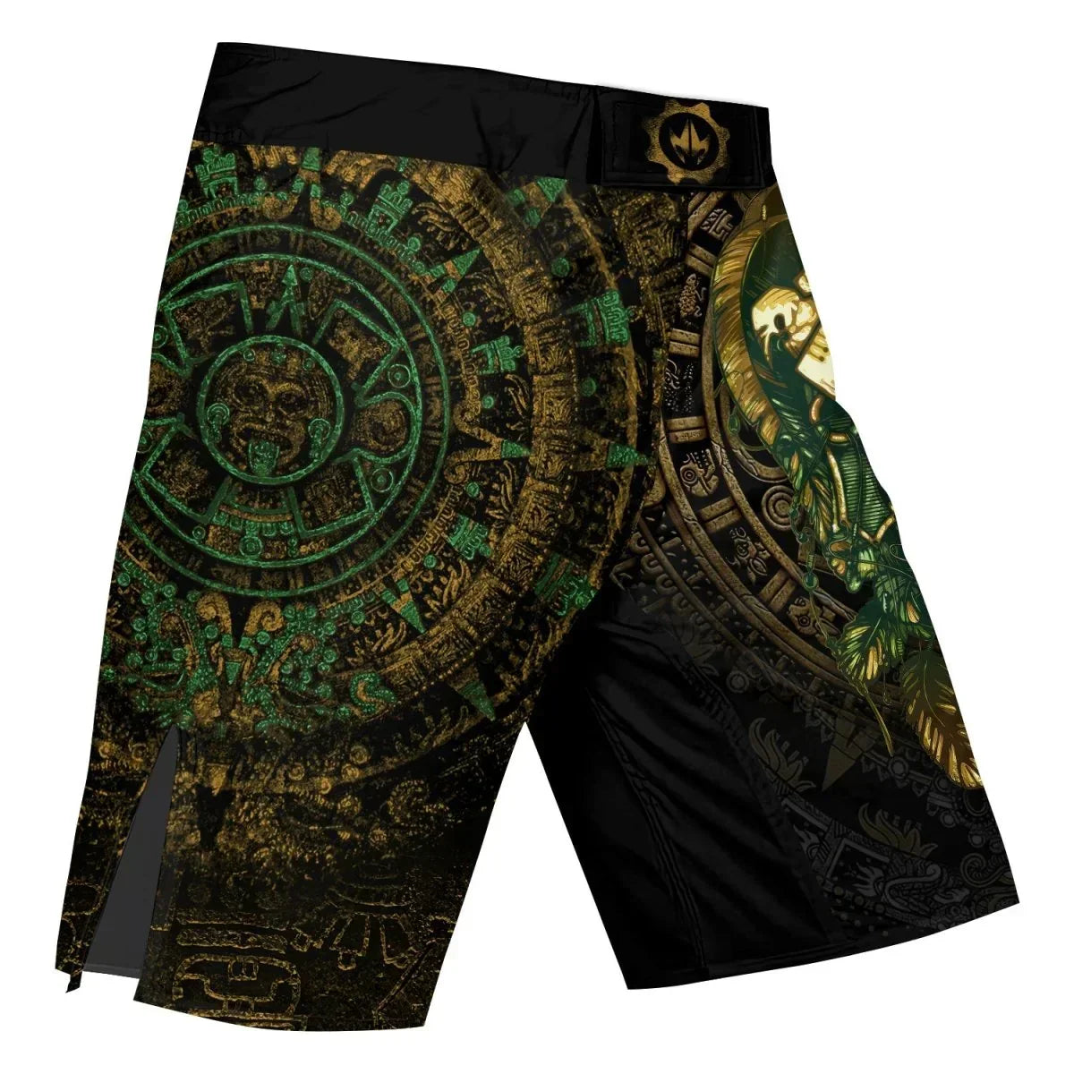 Aztec Jungle Warrior Mask Fight Shorts | Maya Compression Shorts