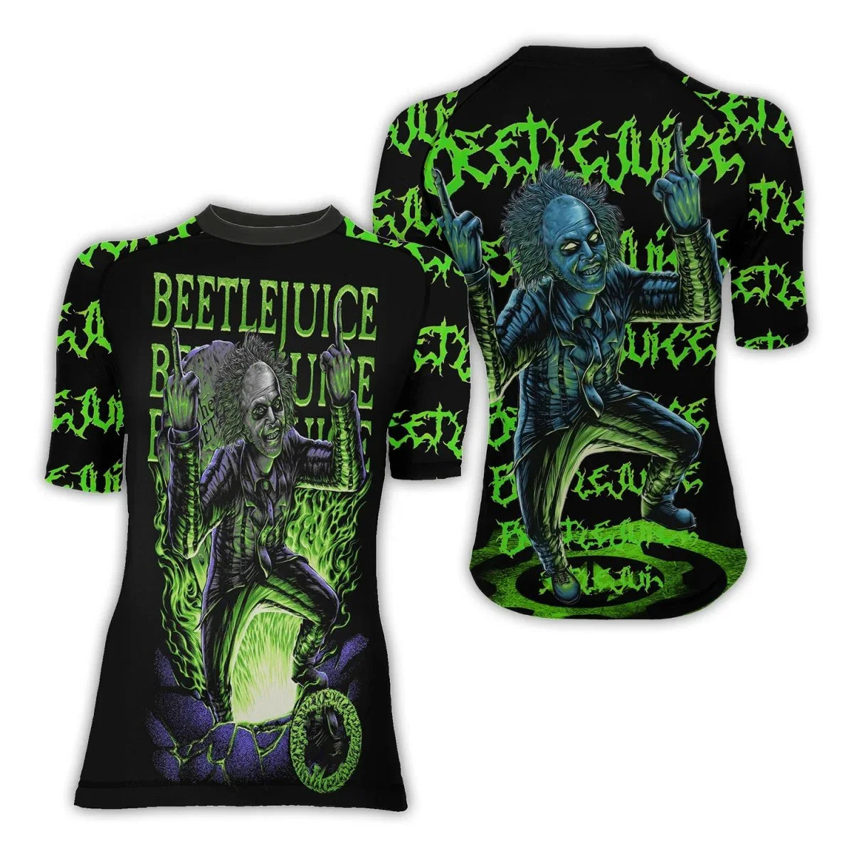 Beetlejuice Is Back Women's Short Sleeve Rash Guard | Women rash guard