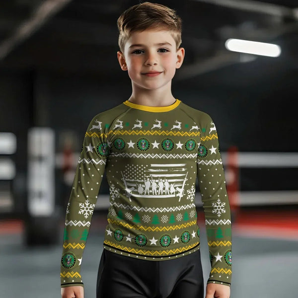 Christmas Army Kids Rash Guard - Athletic Wear