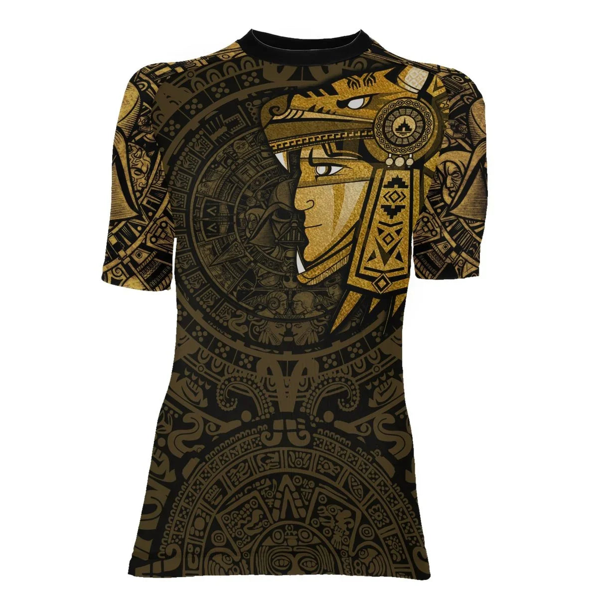 Darth Vader Aztec Calendar Women's Short Sleeve Rash Guard