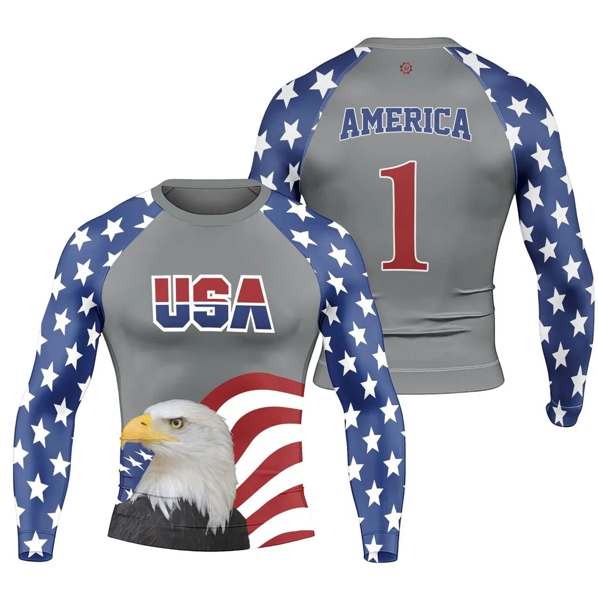 Eagle Symbol Of America Men's Long Sleeve Rash Guard | Workout Shirt