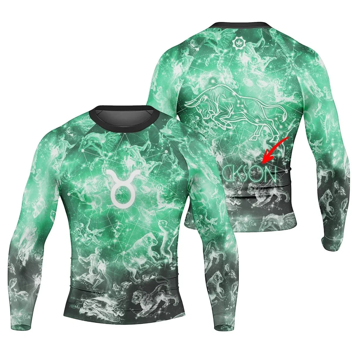 Personalized Zodiac Taurus Long Sleeve Rash Guard | Taurus Rash Guard