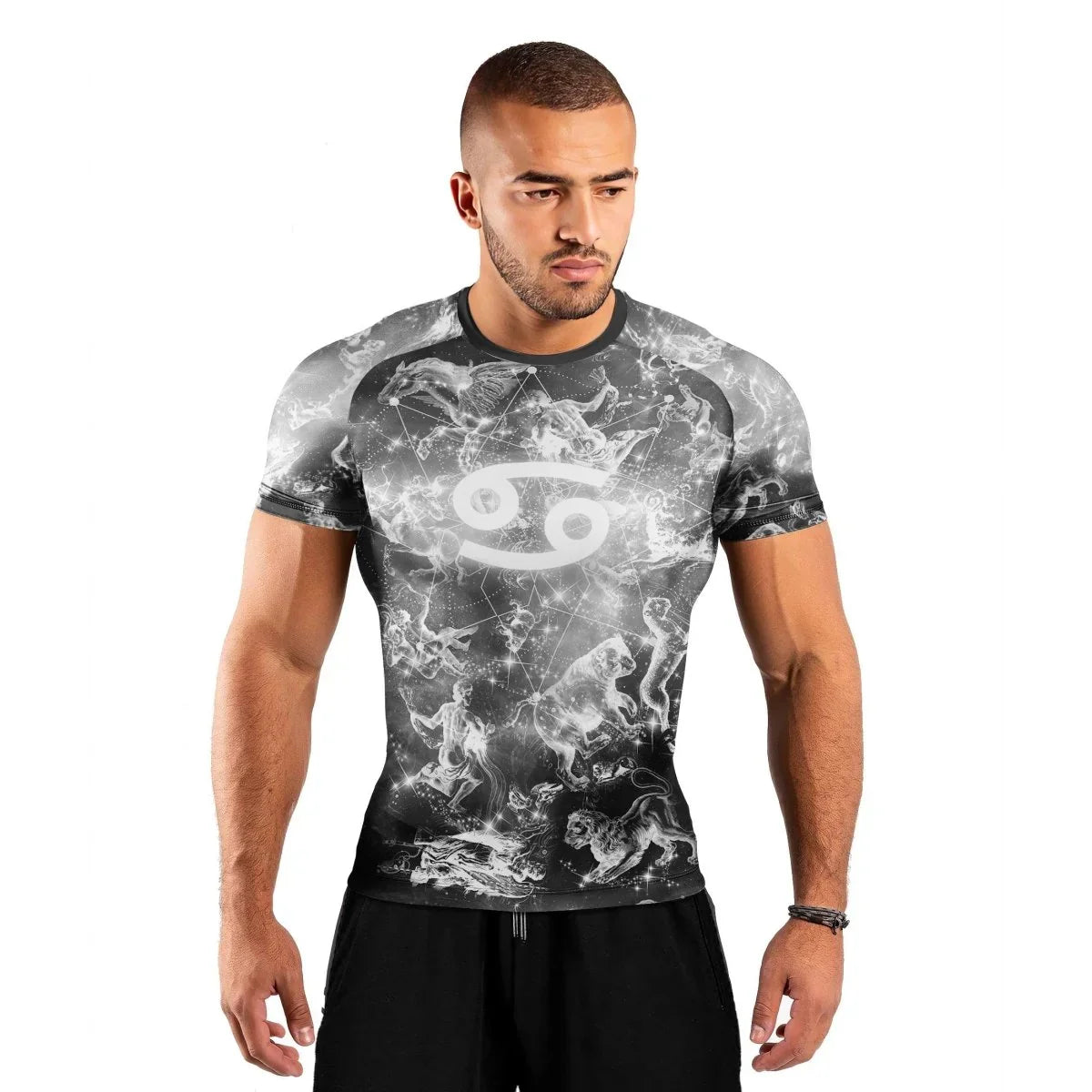 Personalized Zodiac Cancer Short Sleeve Rash Guard | Cancer Rash Guard