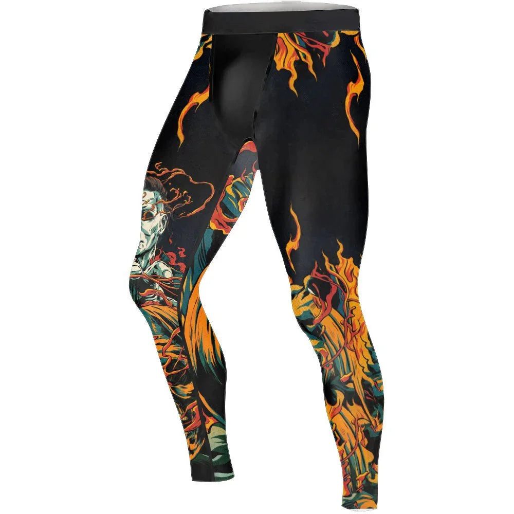 Halloween Michael Myers Men's Compression Leggings | Yoga Tights