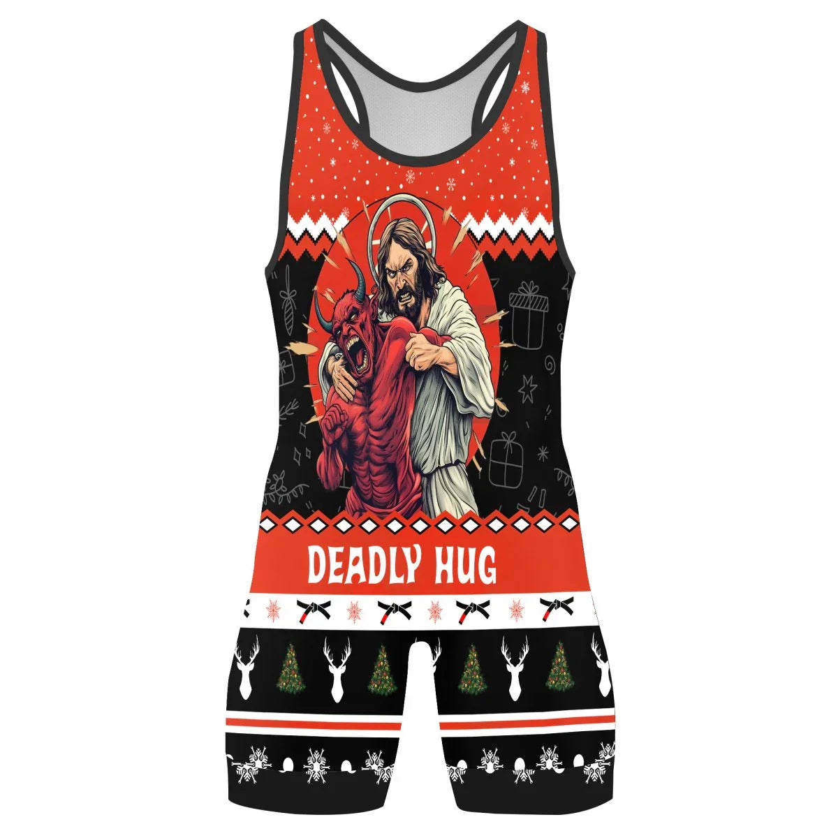 Jesus Deadly Hug Wrestling Singlets | Top Wrestling Gear