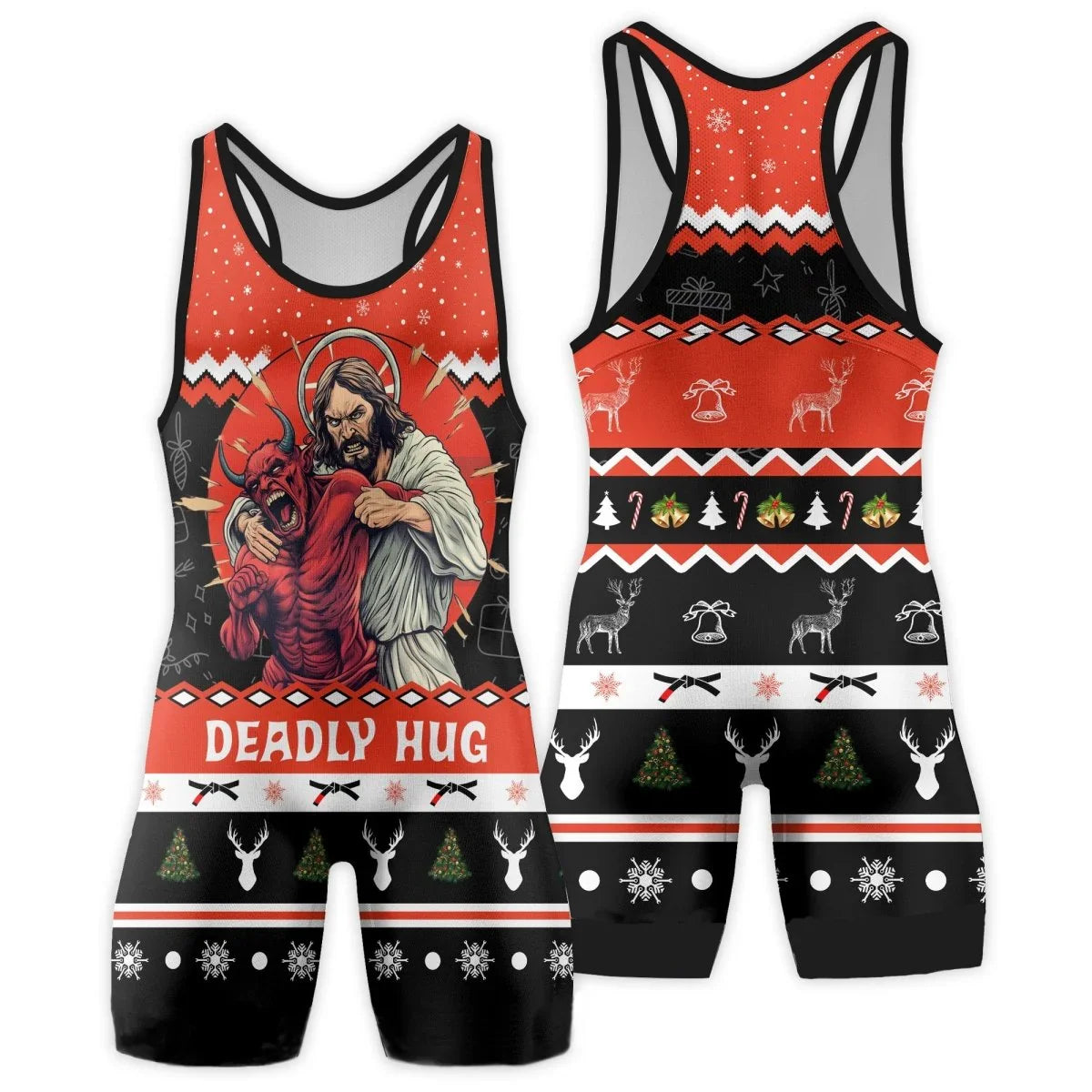 Jesus Deadly Hug Wrestling Singlets | Top Wrestling Gear