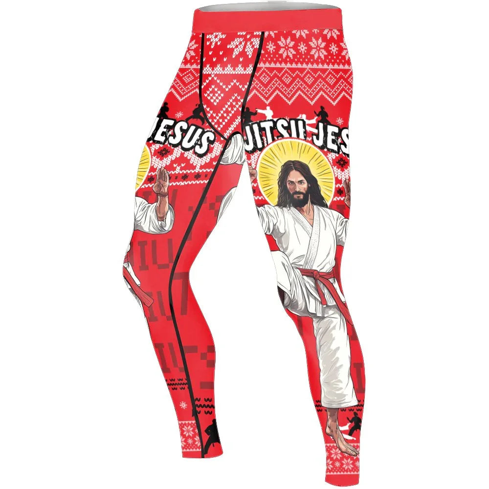 Jesus Jiu Jitsu Men's Compression Leggings - UPF 50+