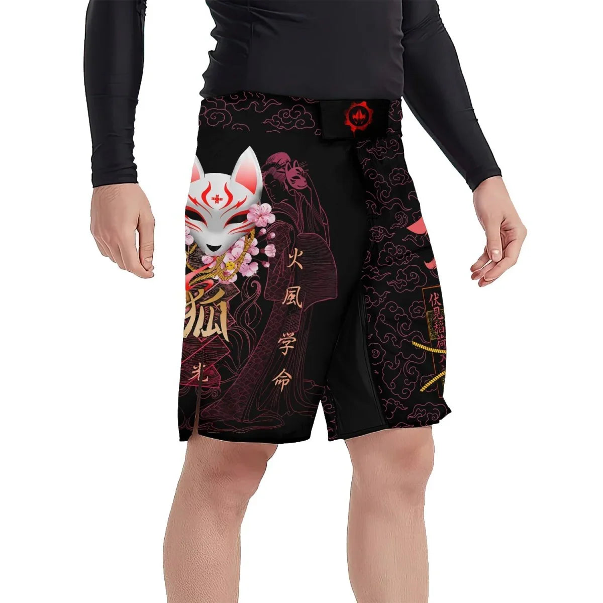 Kitsune Mask Fight Shorts - High-Quality Training Gear