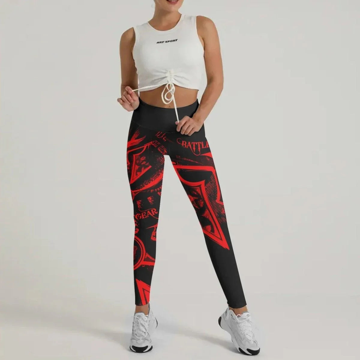 Spartan Red Leggings | Spartan Aerobic Pants | Spartan Yoga Pants