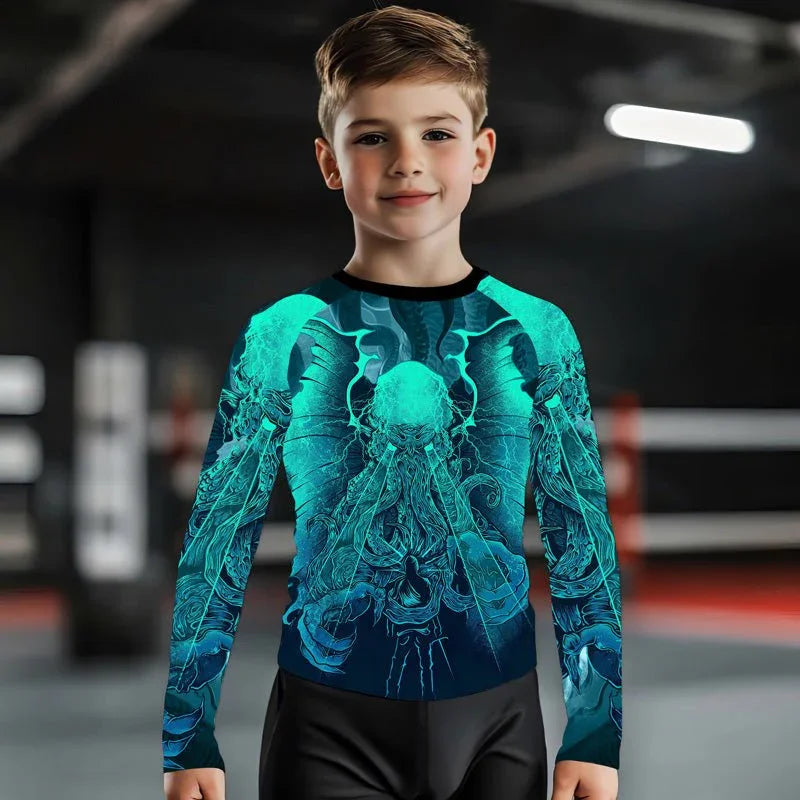 Leviathan of Madness Kids Rash Guard | Cthulhu Rash Guard