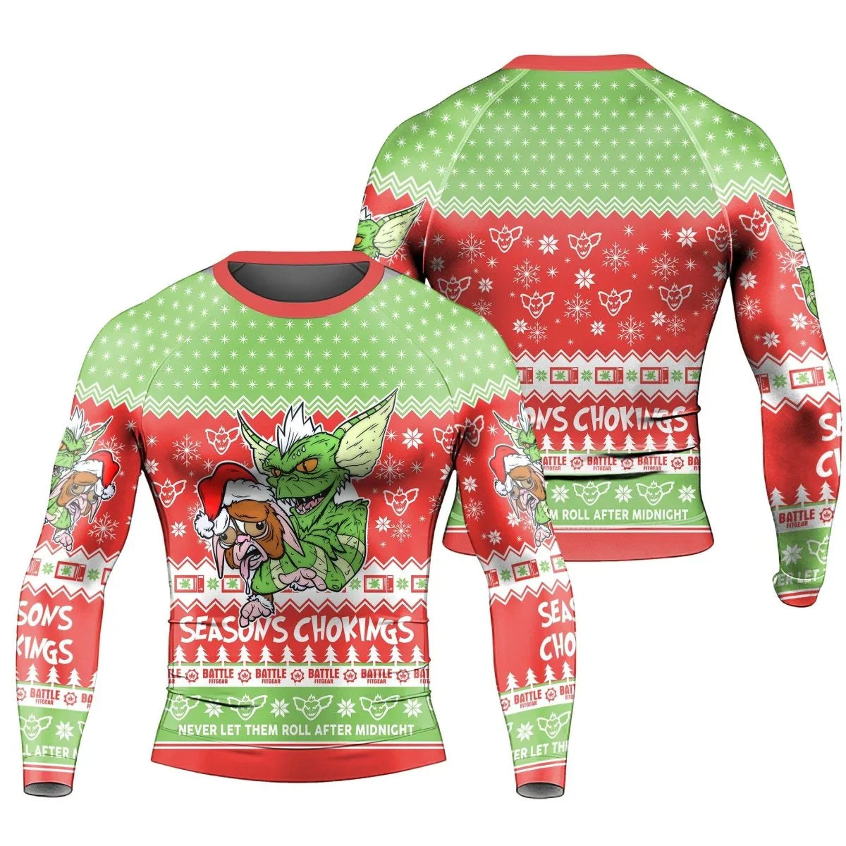 Seasons Chokings Goblin Long Sleeve Rash Guard | Christmas Rash Guard