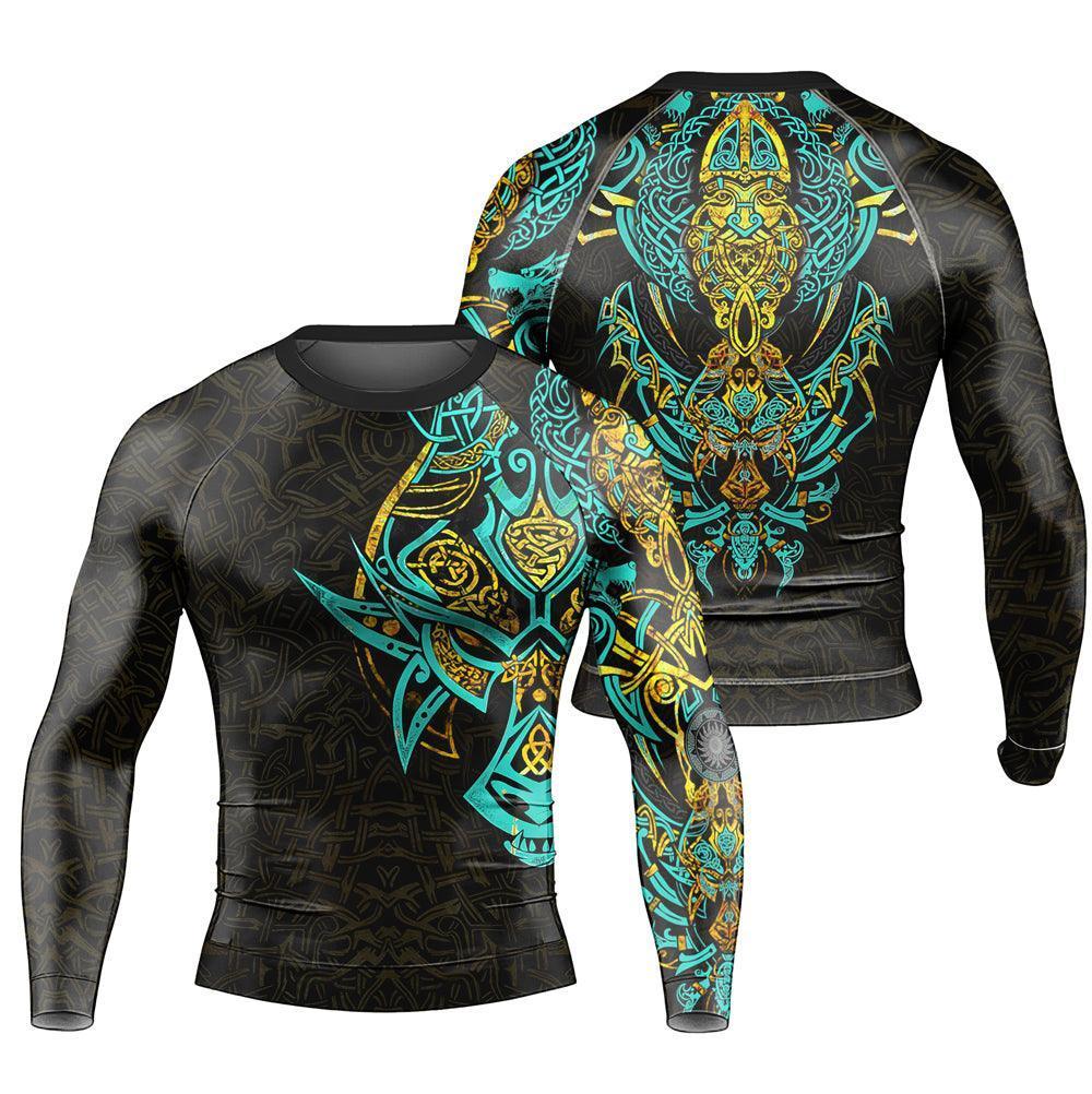 Fenrir Norse Wolf Men's Long Sleeve Rash Guard | Viking Rashguard