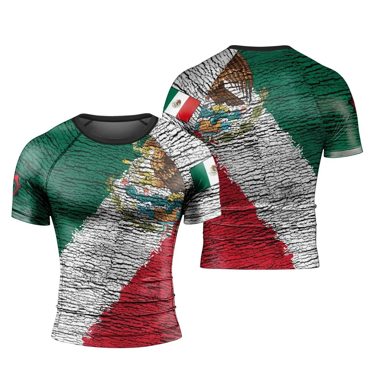 Mexico Flag Short Sleeve Rash Guard | Mexico Flag Fightwear