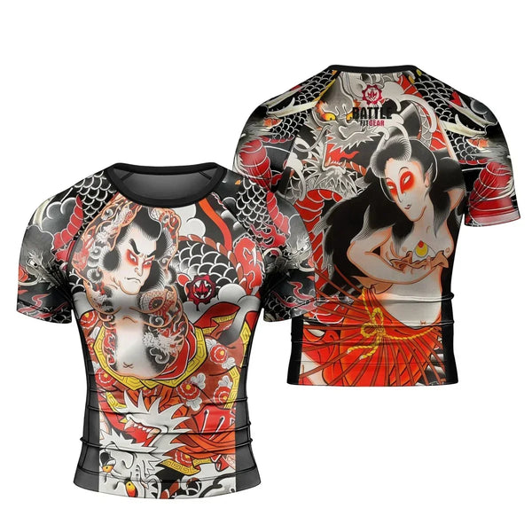 Kumonryu Shishin VS Tamatori Hime Men's Short Sleeve Rash Guard