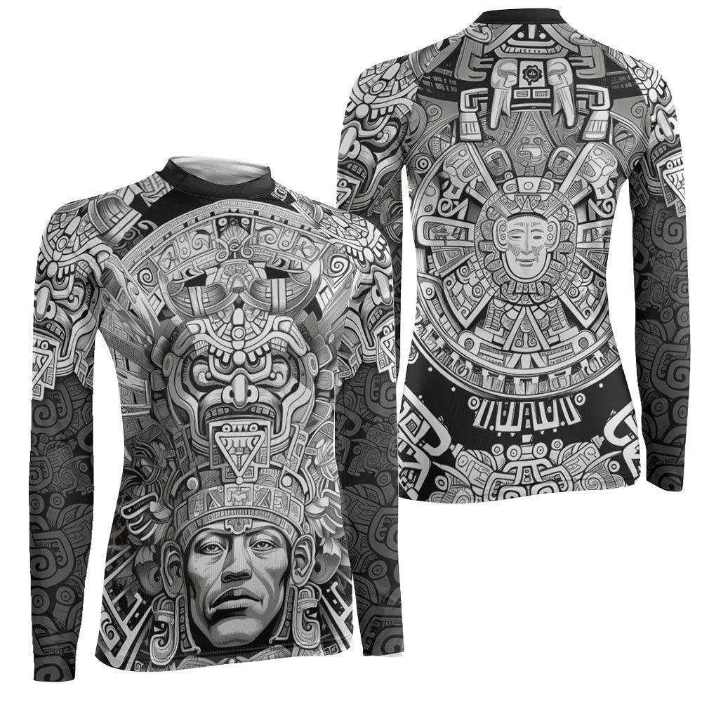 Brave Aztec Warrior Women's Long Sleeve Rash Guard | Warrior BJJ Shirt