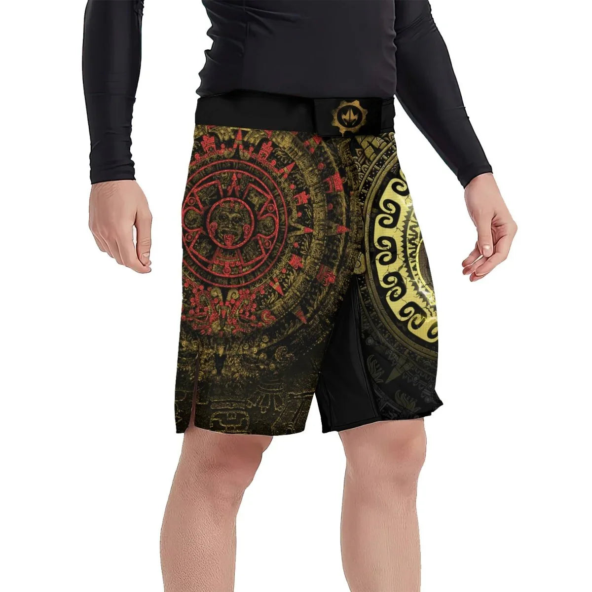 Mighty Aztec Warrior Fight Shorts | Maya Compression Shorts