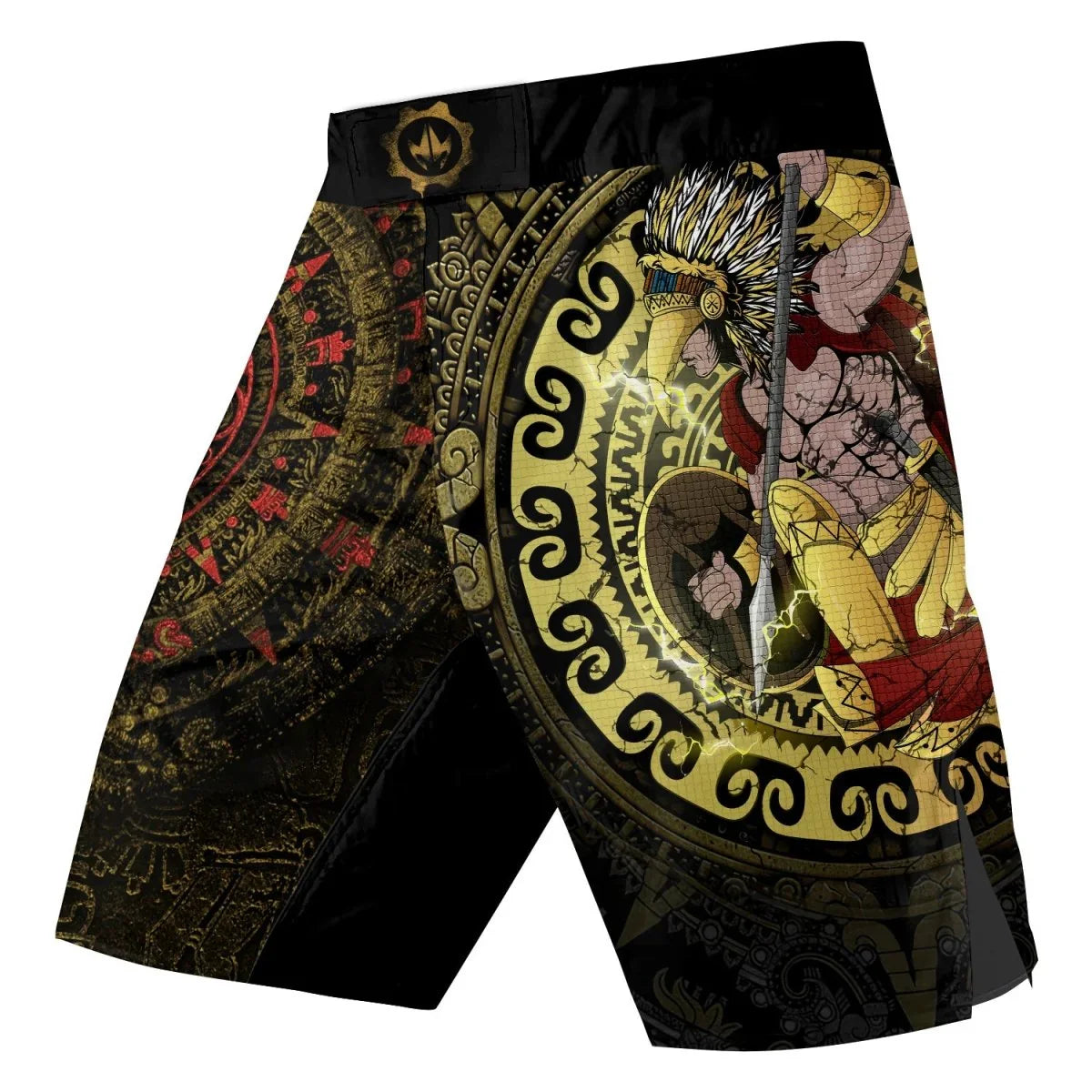 Mighty Aztec Warrior Fight Shorts | Maya Compression Shorts