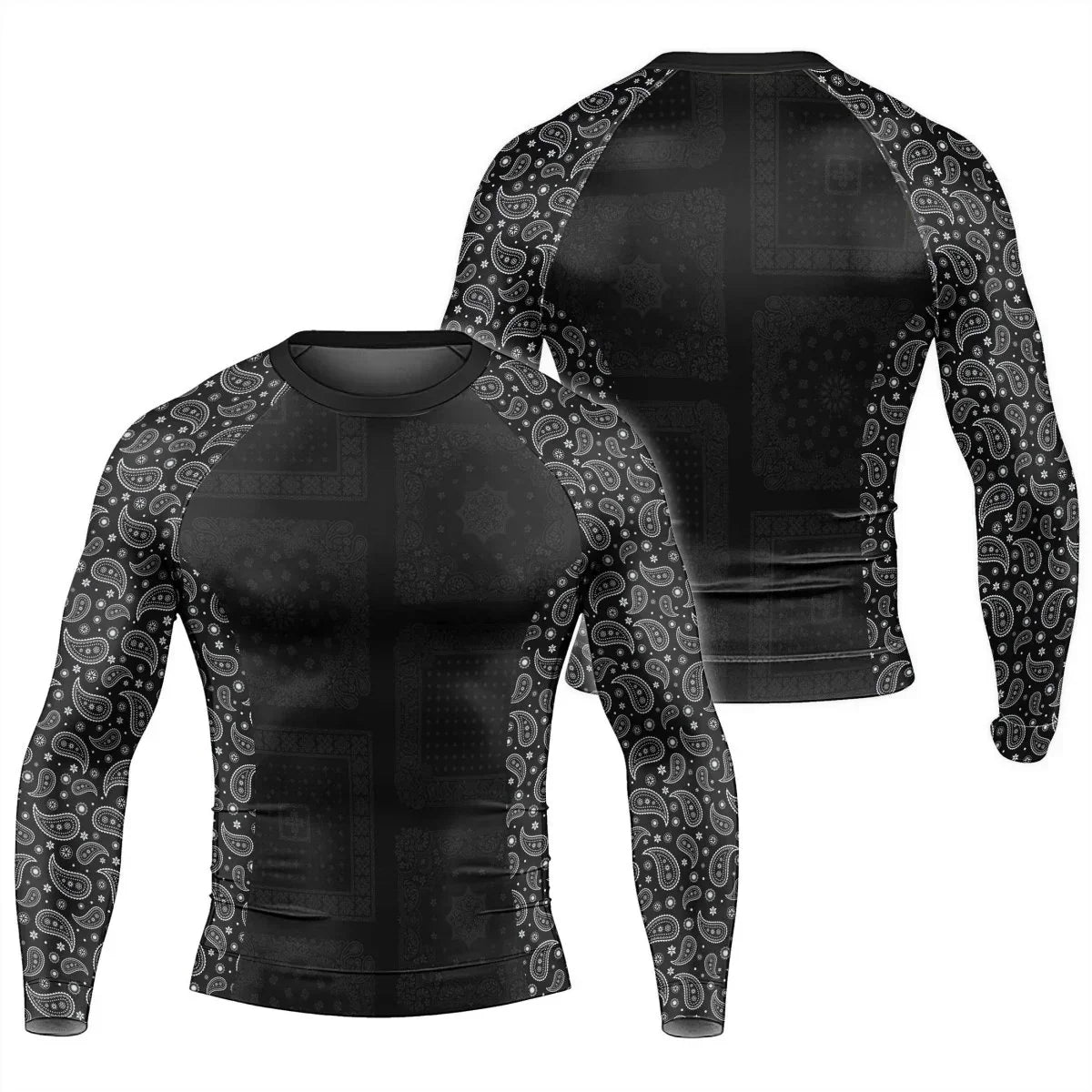 Mystic Paisley Men's Long Sleeve Rash Guard | Paisley Rash Guard