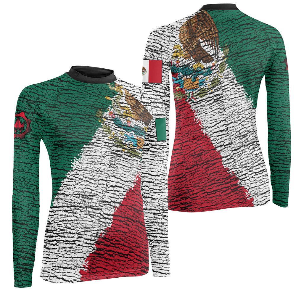 Mexico Flag Women's Long Sleeve Rash Guard | National Flag Fightwear