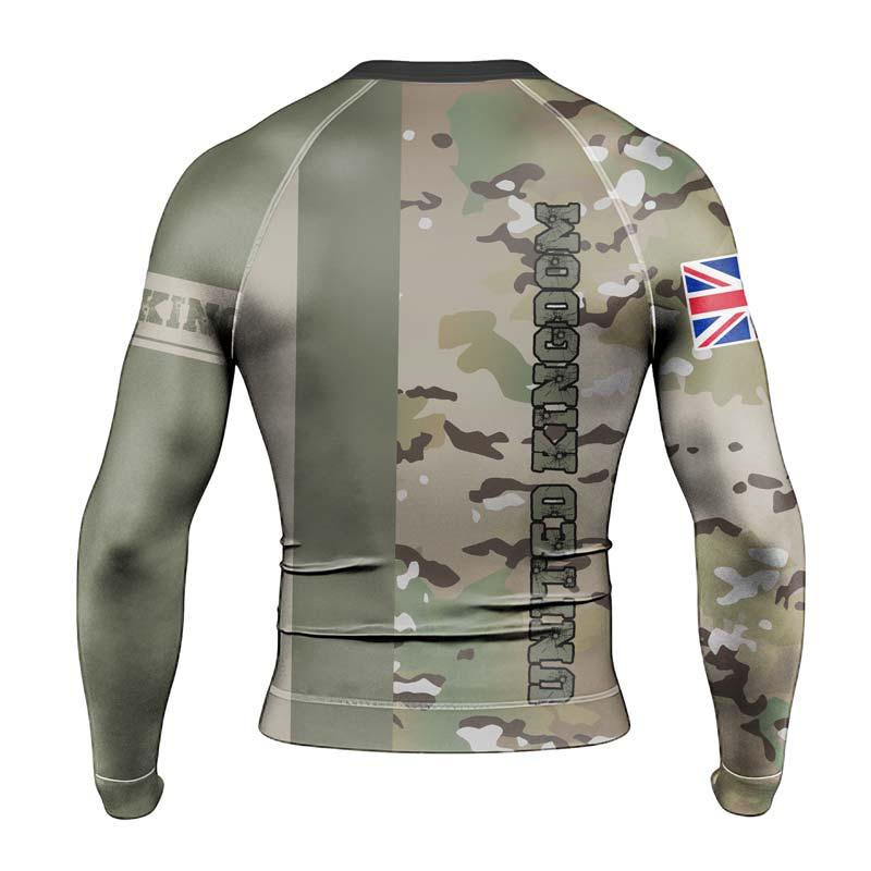 Personalized UK Coat of Arms Men's Long Sleeve Rash Guard | Fightwear