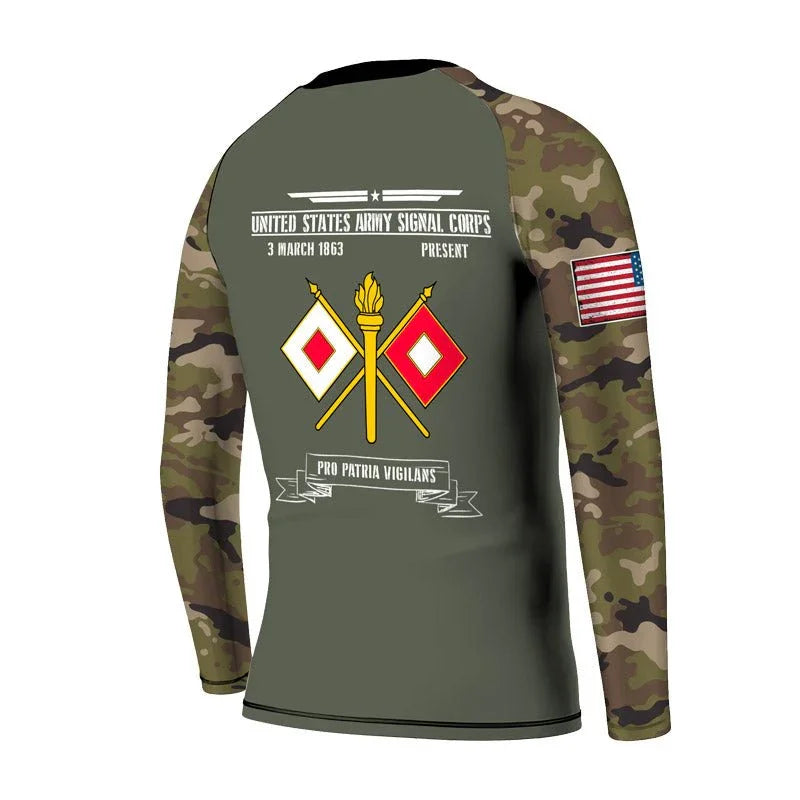 Personalized US Army Signal Corps Kids Rash Guard | Kids Rash Guard