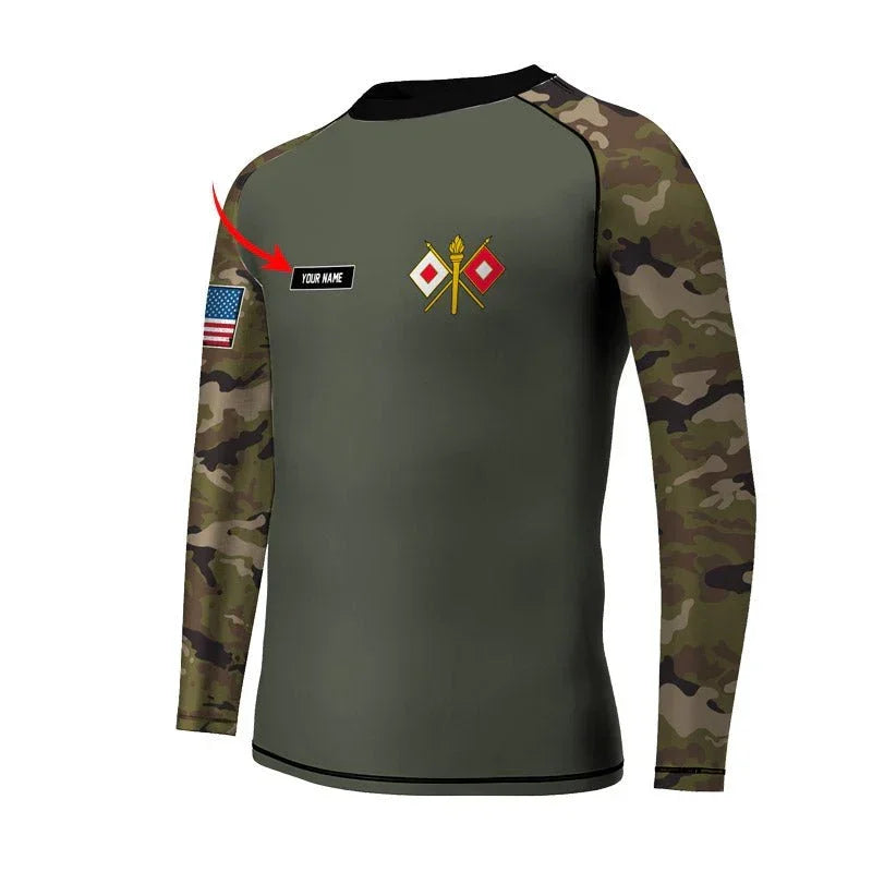 Personalized US Army Signal Corps Kids Rash Guard | Kids Rash Guard