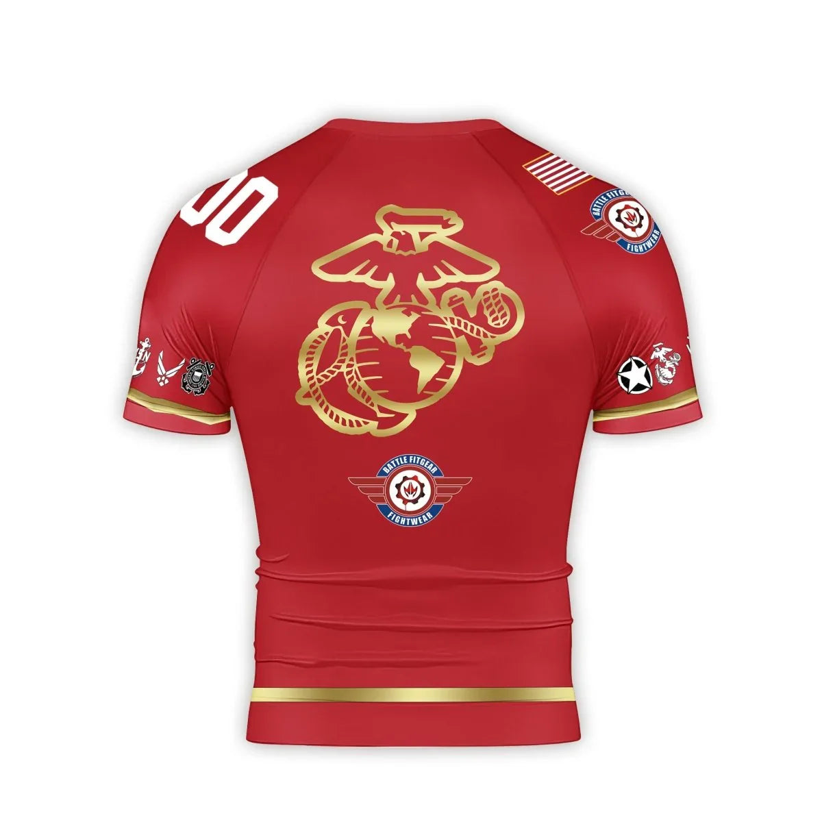 Personalized USA Marine Veteran Men's Short Sleeve Rash Guard