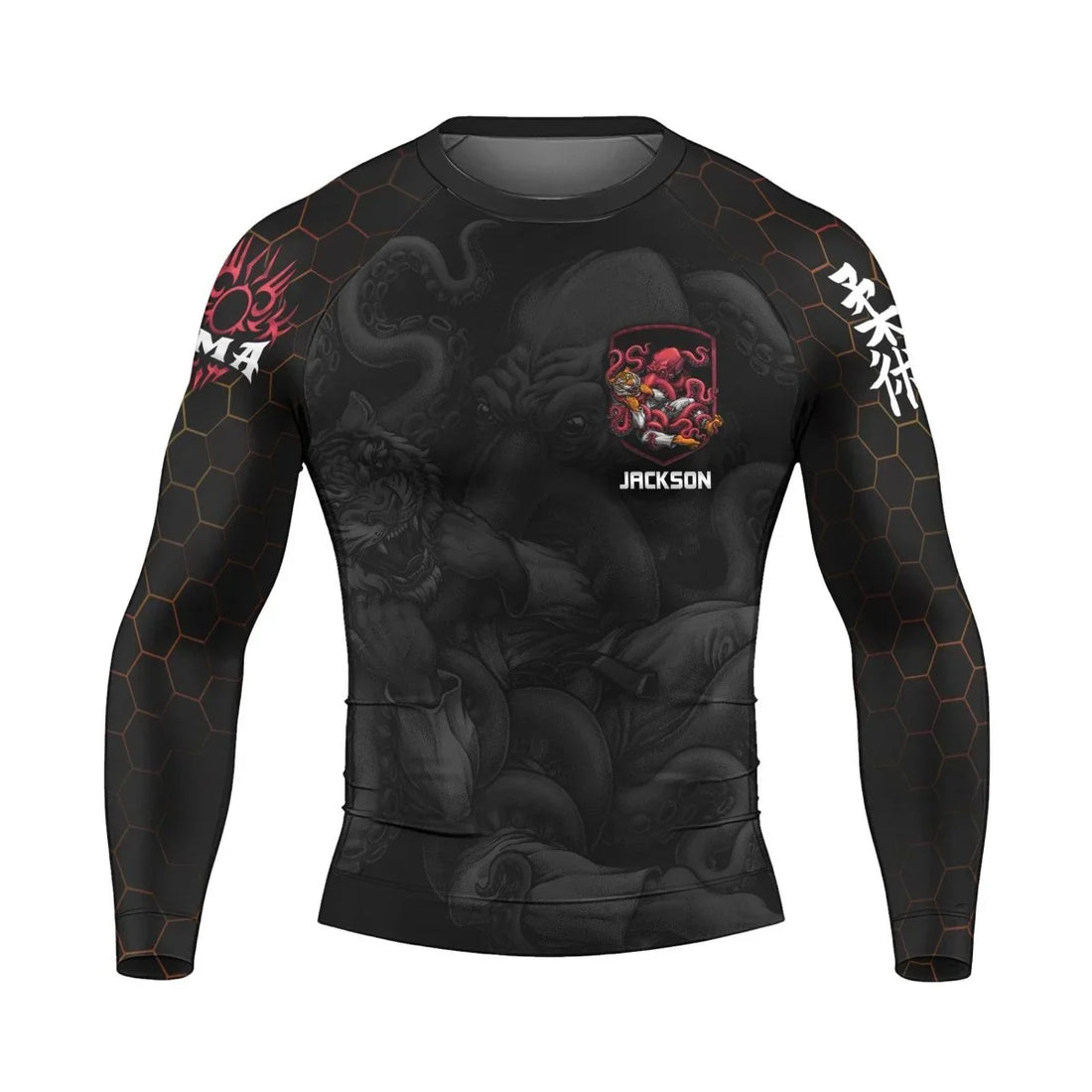 Personalized Cthulhu Battle Tiger Long Sleeve Rash Guard