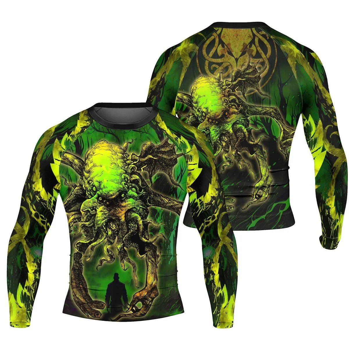 Hungry Of Cthulhu Long Sleeve Rash Guard | Cthulhu Workout Rash Guard