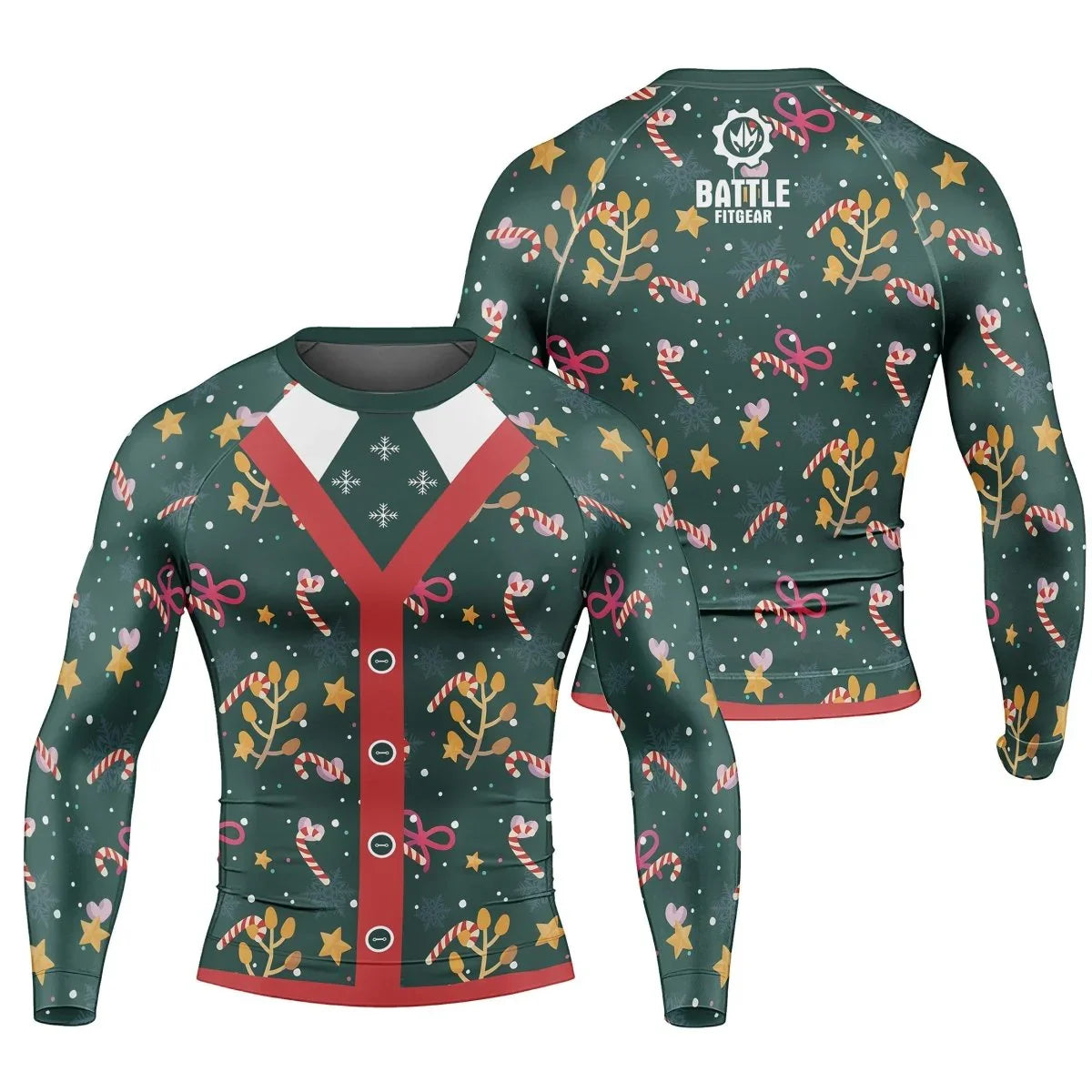 Merry Xmas Long Sleeve Rash Guard | Christmas Rashguard