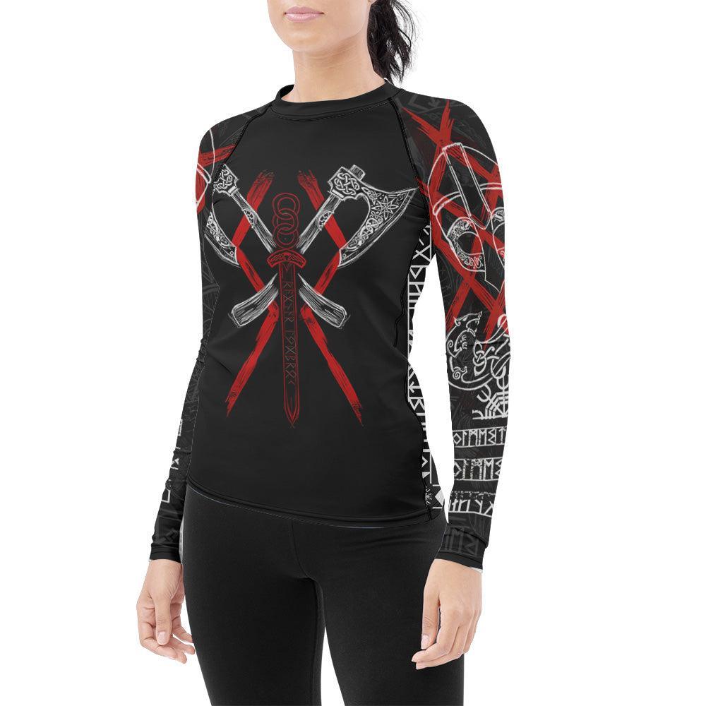 Ragnar Lothbrok Women's Long Sleeve Rash Guard | Viking Workout Shirt