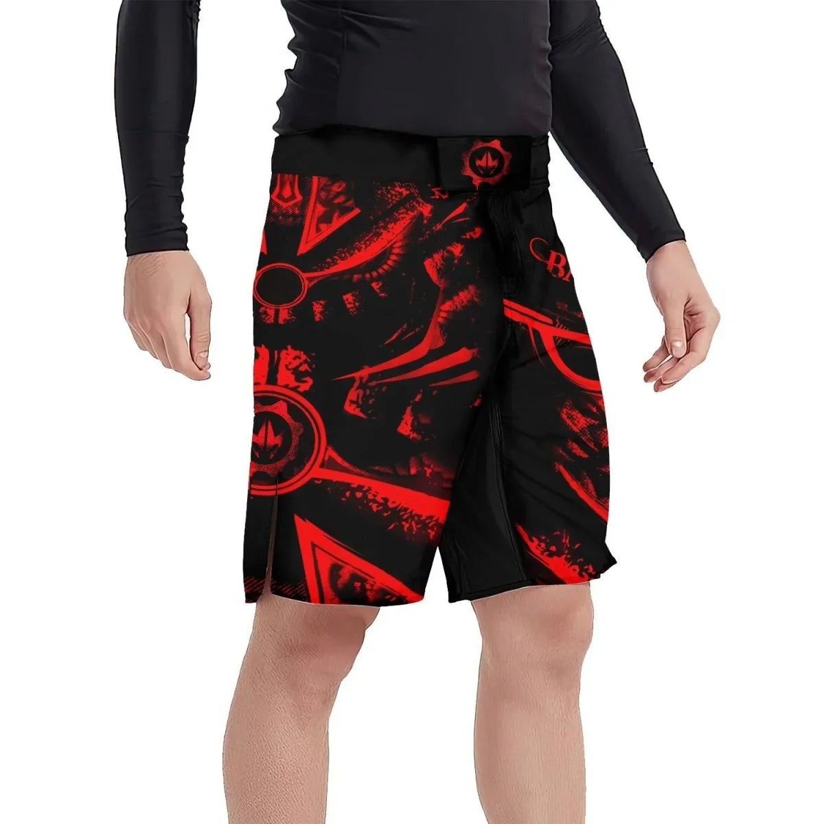 Spartan Red Fight Shorts - Durable & Stylish