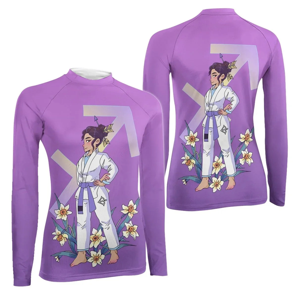 Sagittarius Zodiac Mom Women's Long Sleeve Rash Guard