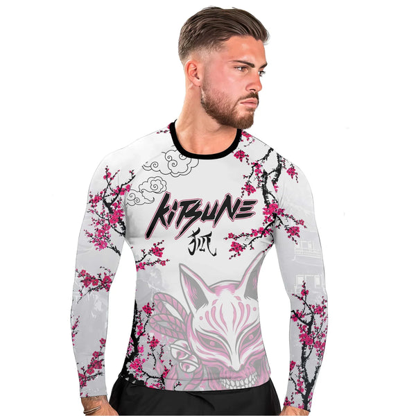 Sakura Fox Spirit Men's Long Sleeve Rash Guard for MMA & BJJ
