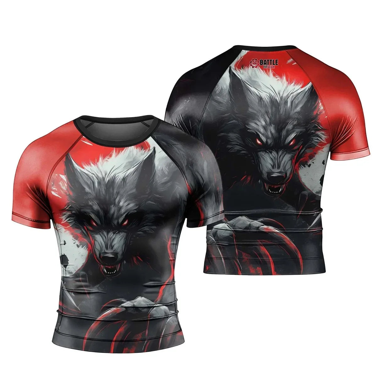 Shadow Wolf Men's Short Sleeve Rash Guard | Flexible Fit