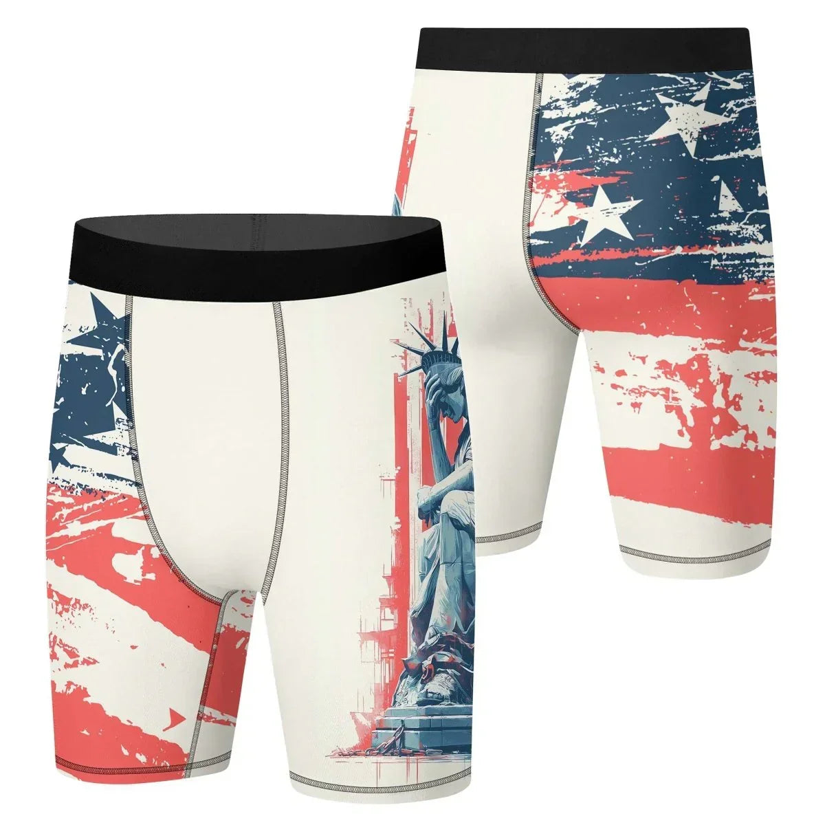Statue of Liberty in Distress Compression Shorts