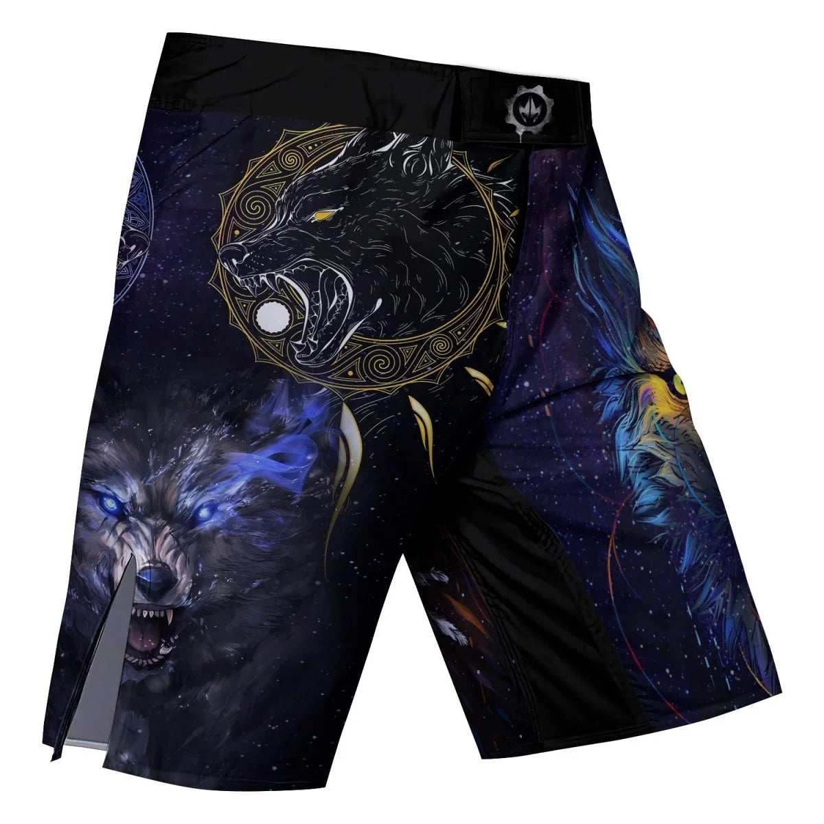 Sun and Moon Wolf Entities Fight Shorts | Wolf Compression Shorts