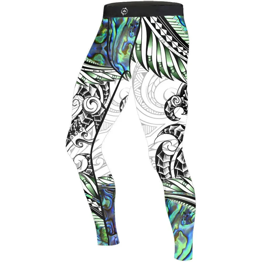 Tribal Maori Tattoo Men's Compression Leggings | Tattoo Stirrup Pants