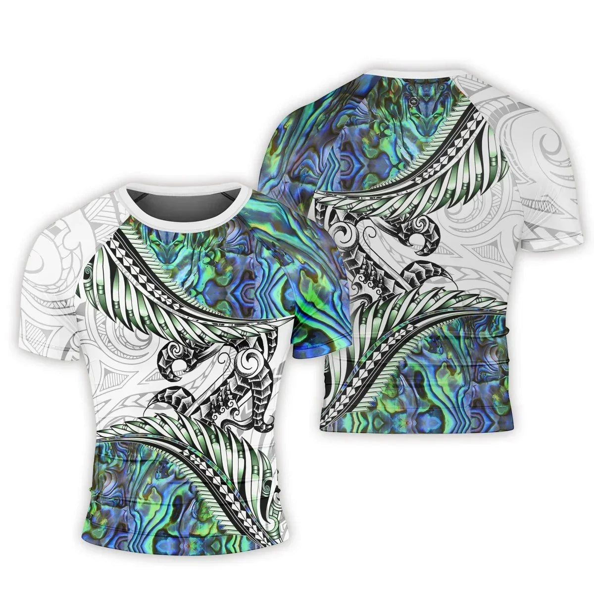 Tribal Maori Tattoo Men Short Sleeve Rash Guard | Tattoo Workout Shirt