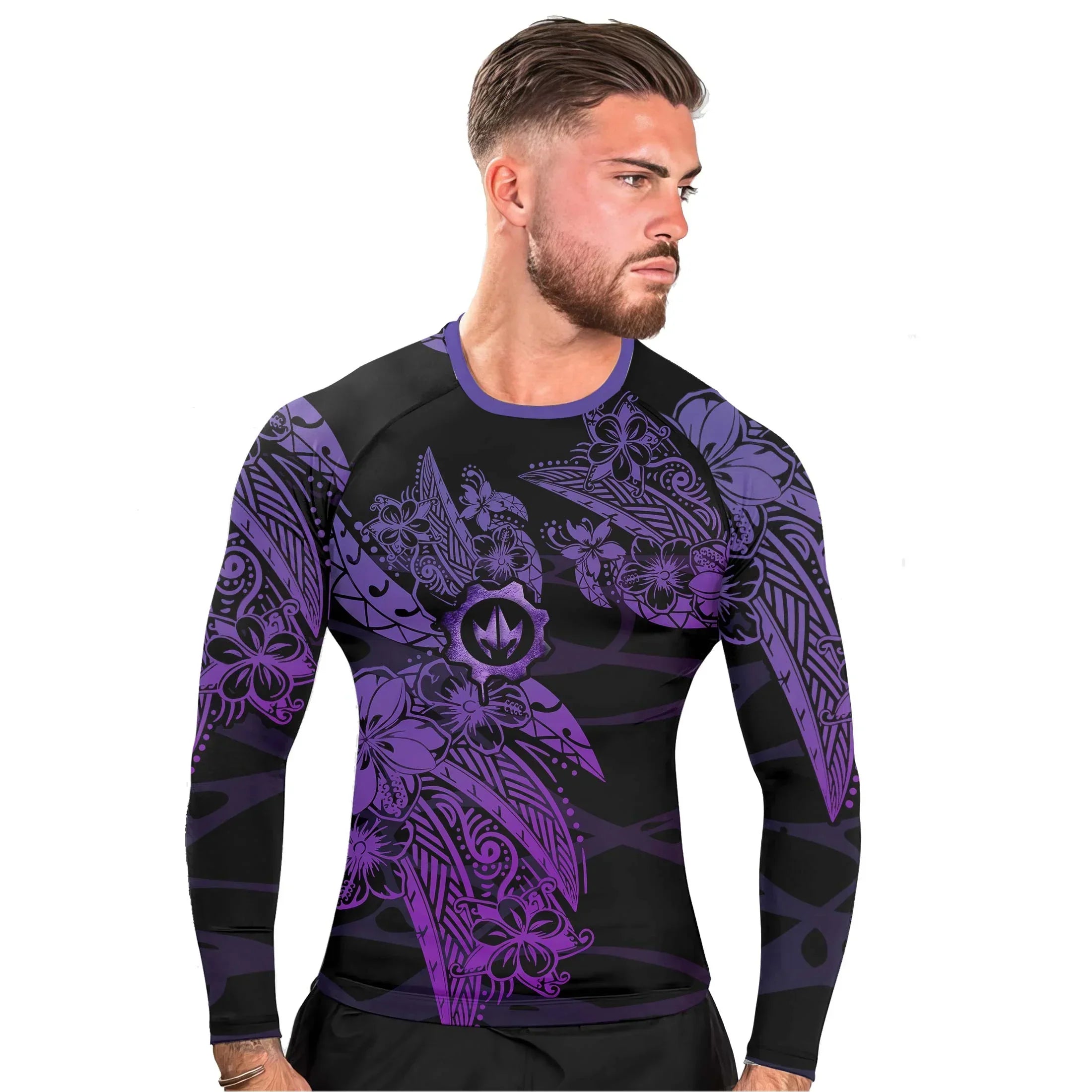 Tropical War Sigil Men's Long Sleeve Rash Guard | Compression Shirt