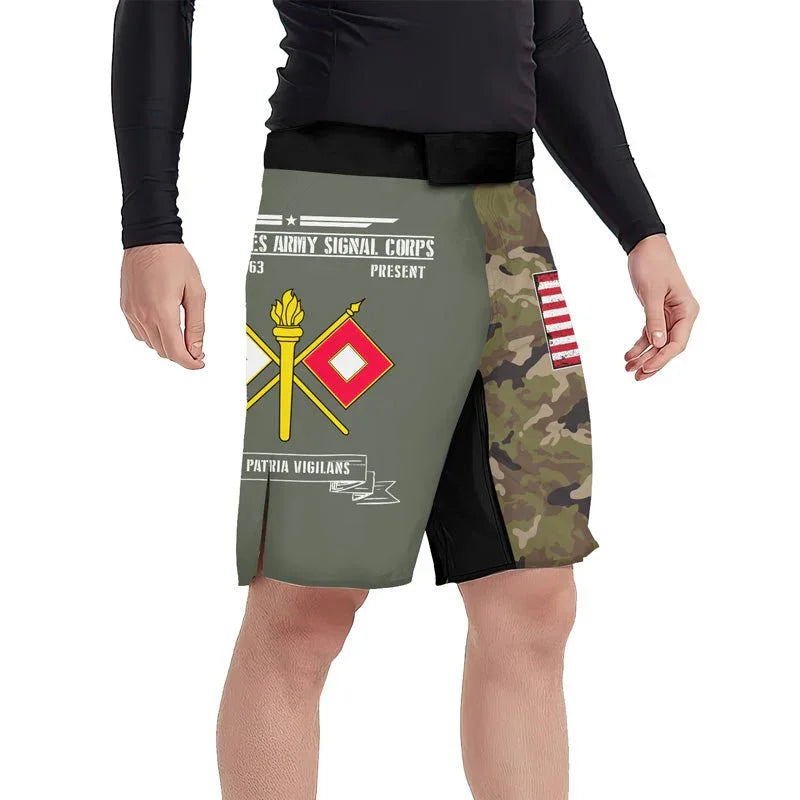 US Army Signal Corps Fight Shorts | Veteran Compression Shorts