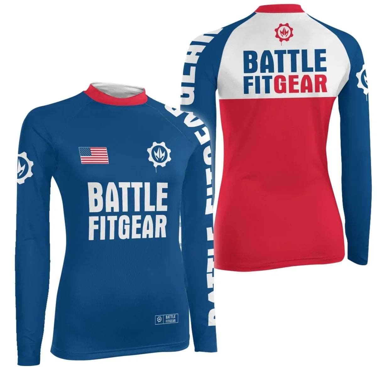 USA Flag Women's Long Sleeve Rash Guard | American Fightwear
