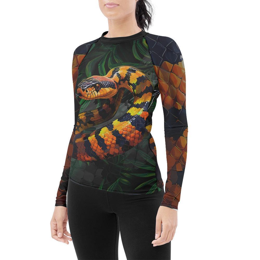 Venomous Snake Women's Long Sleeve Rash Guard | Snake Workout Shirt