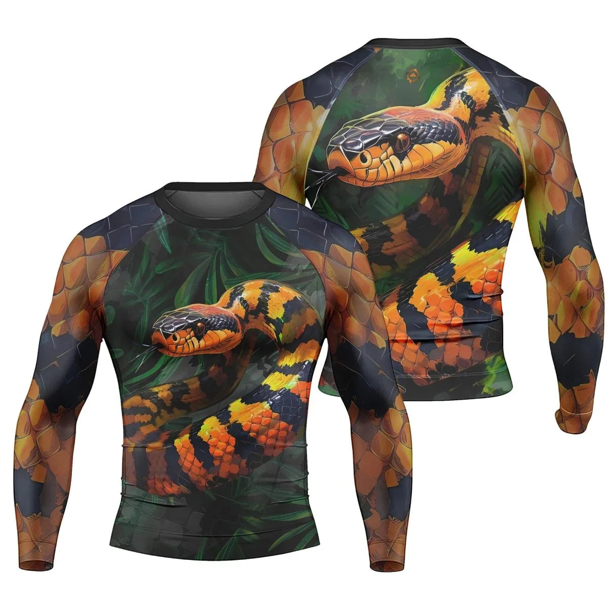 Venomous Snake Men's Long Sleeve Rash Guard | Snake Compression Shirt