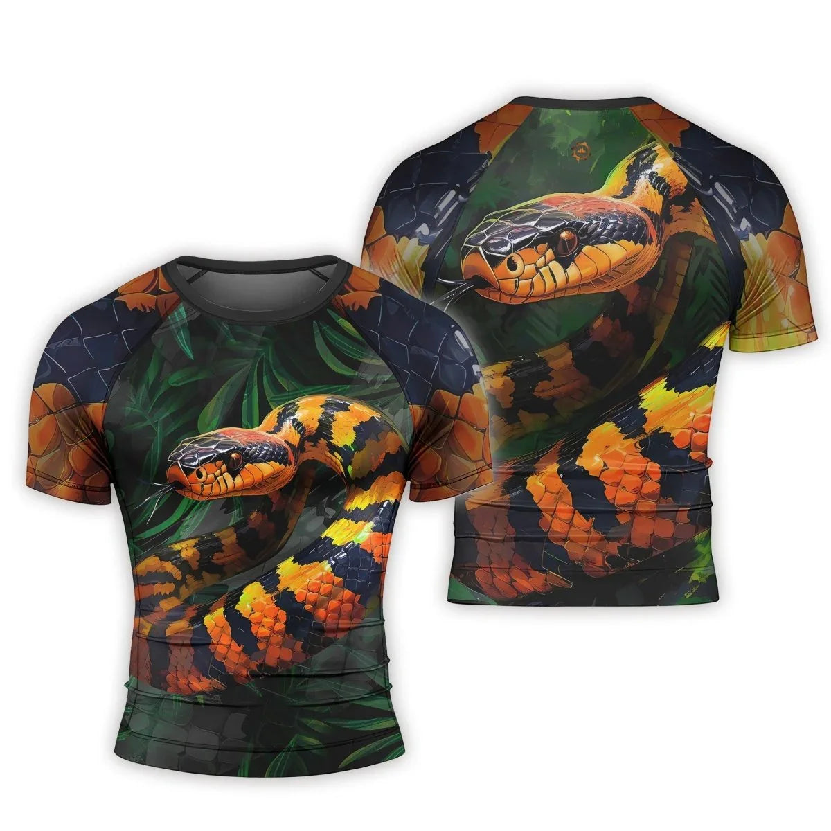Venomous Snake Men's Short Sleeve Rash Guard | Snake Compression Shirt