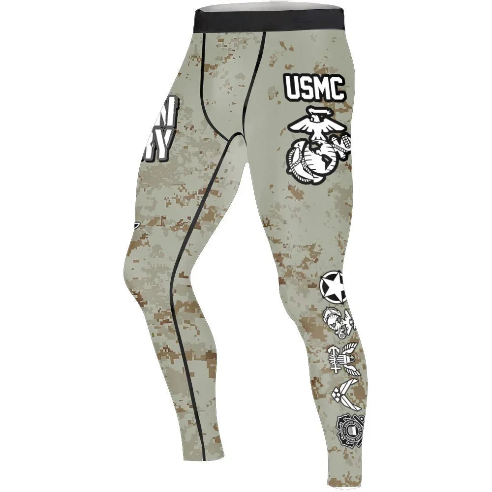 Veteran USMC Uniform Men's Compression Leggings | Yoga Tights