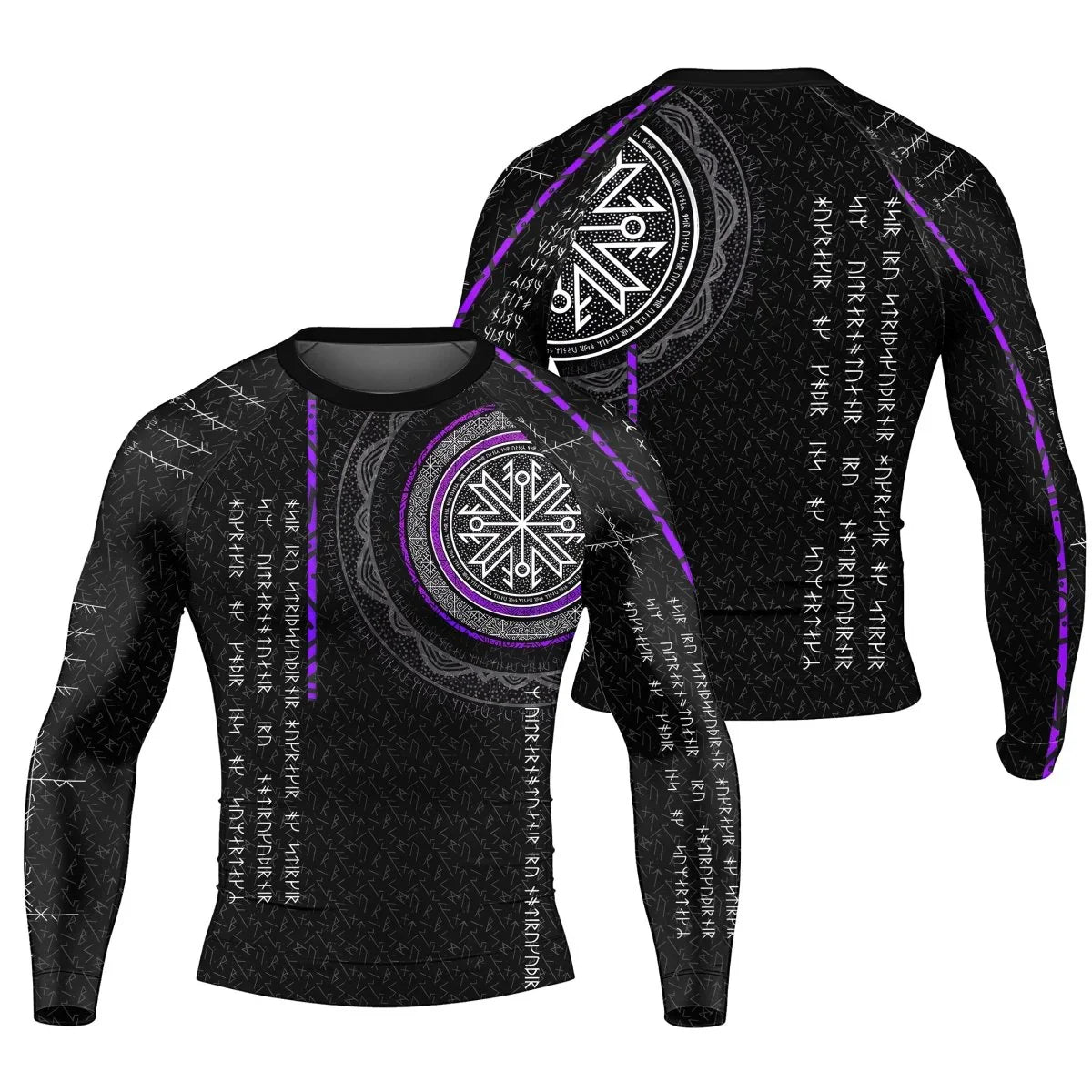 Viking Norse Rune Men's Long Sleeve Rash Guard | Bjj Rashguard