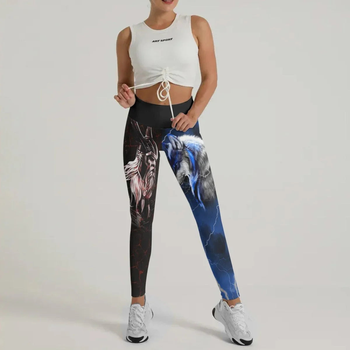 Viking Versus Wolf Leggings | Wolf Stirrup Pants | Viking Yoga Pants