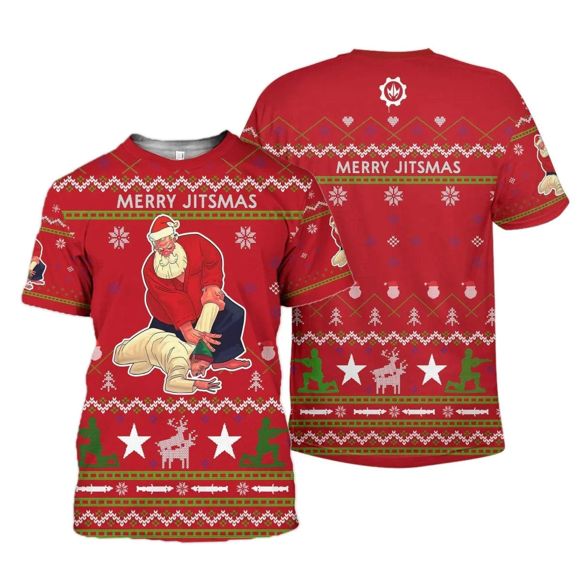 Santa Merry Jitsmas T-Shirt | Santa Clause Shirt | Xmas Workout Shirt